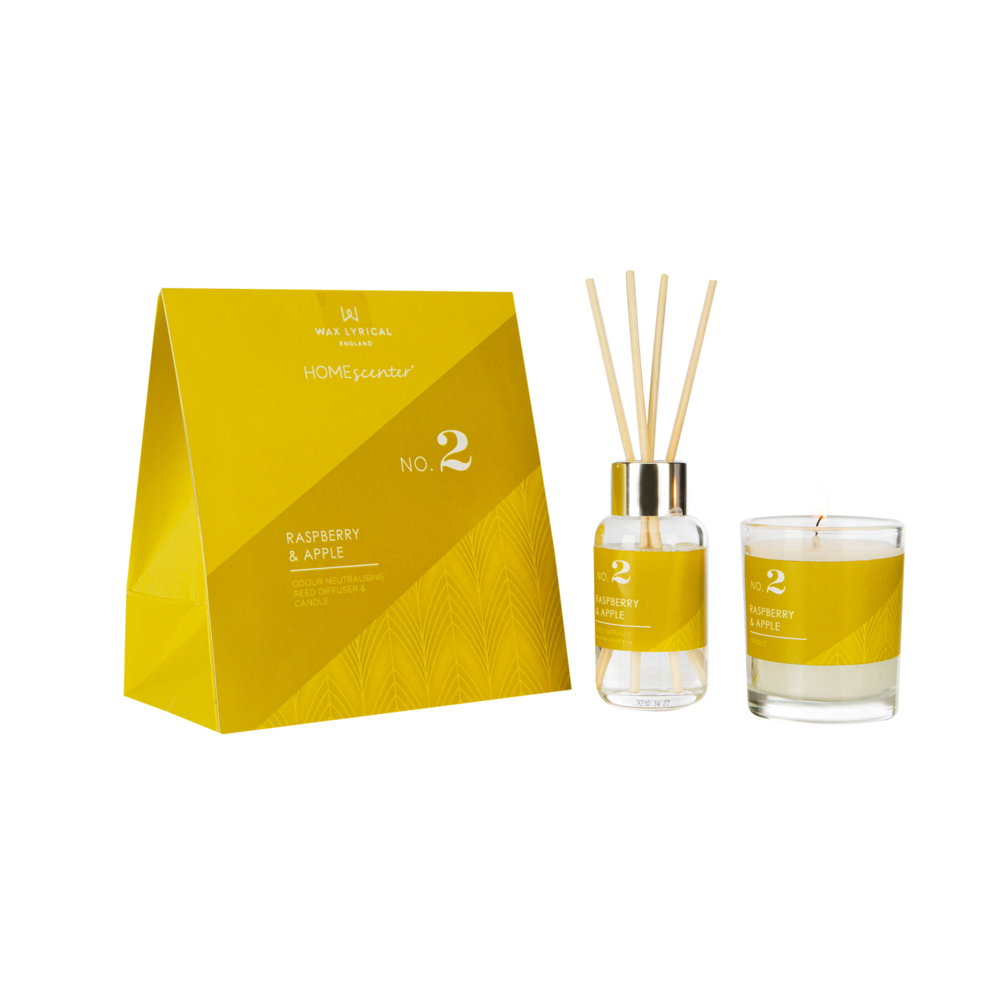 Wax Lyrical Homescenter Raspberry & Apple Reed Diffuser and Candle Gift Set