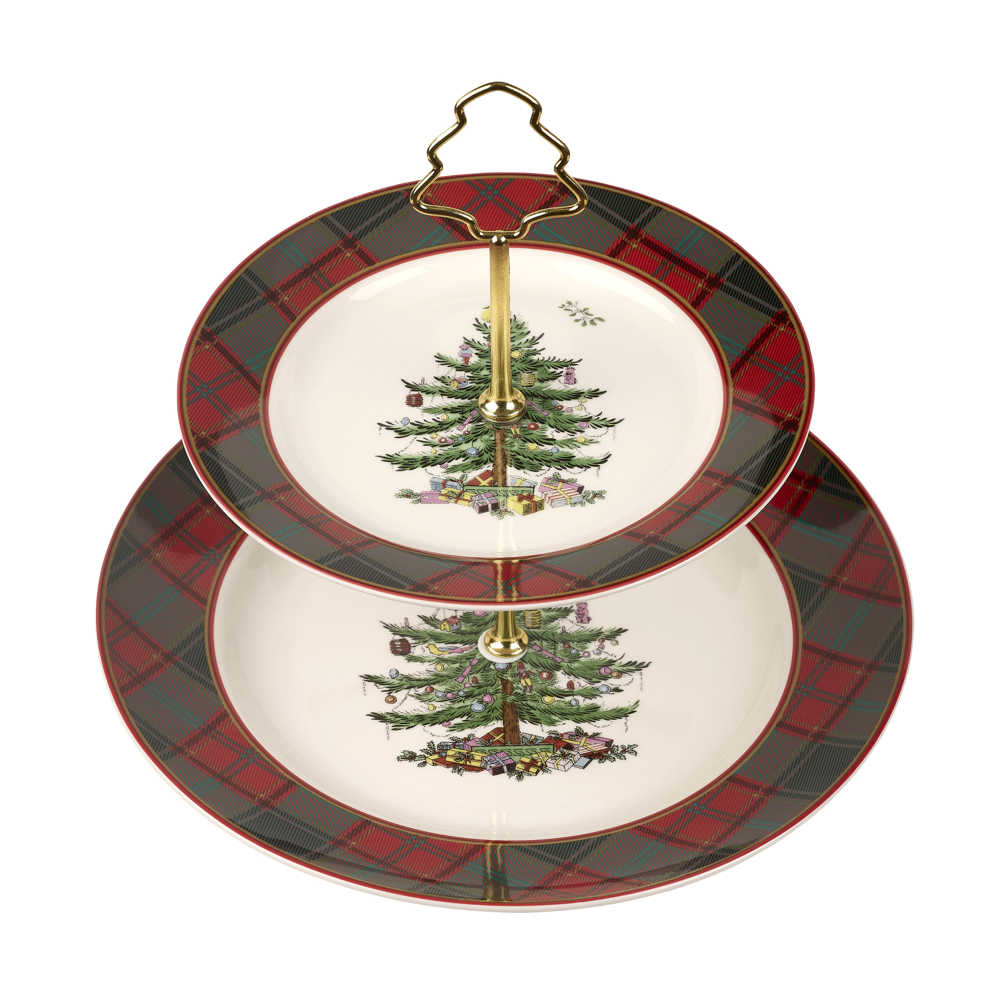 Christmas Tree Tartan 2 Tiered Server | Spode
