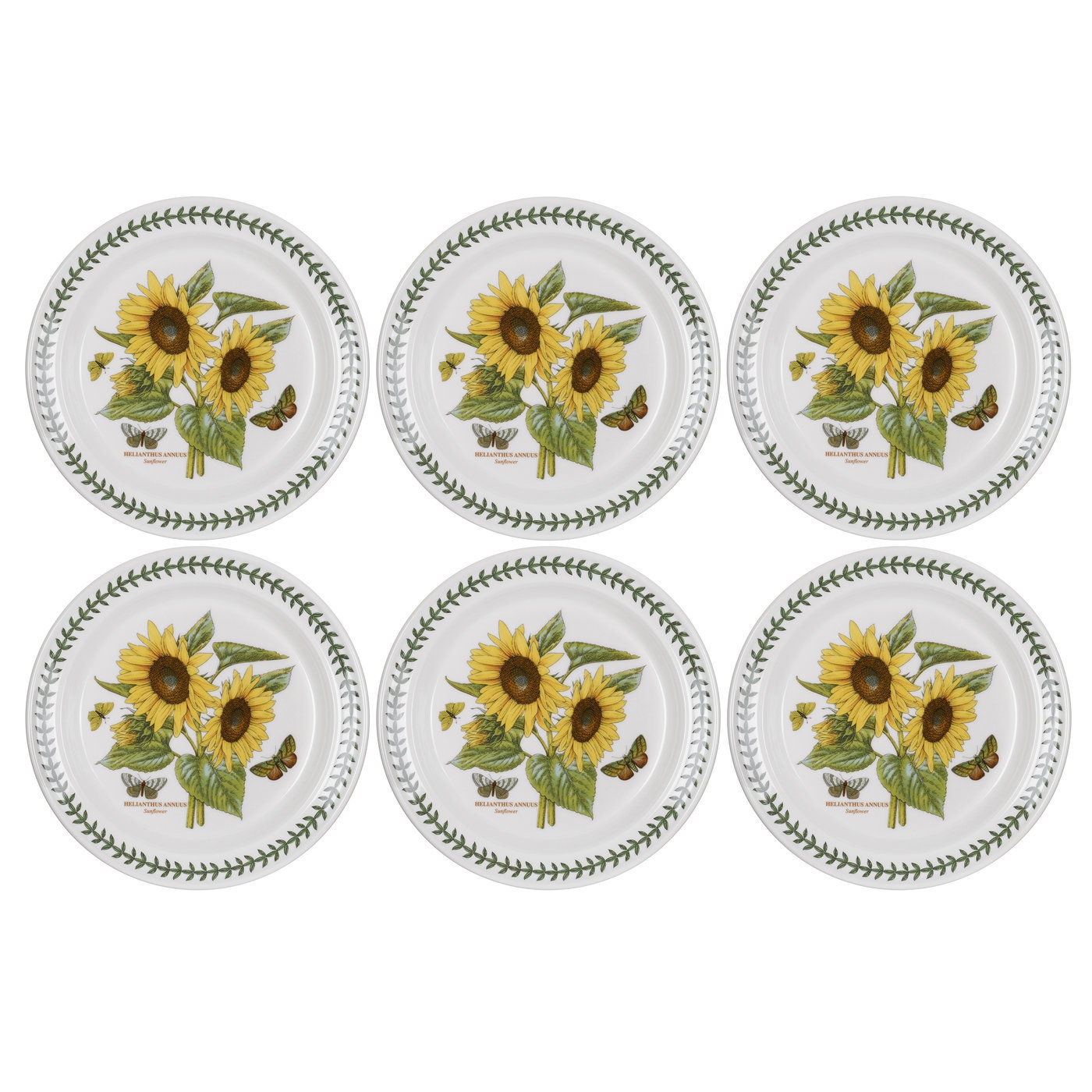 Portmeirion Botanic Garden Sunflower 10.5 Inch Dinner Plate Set of 6 ...
