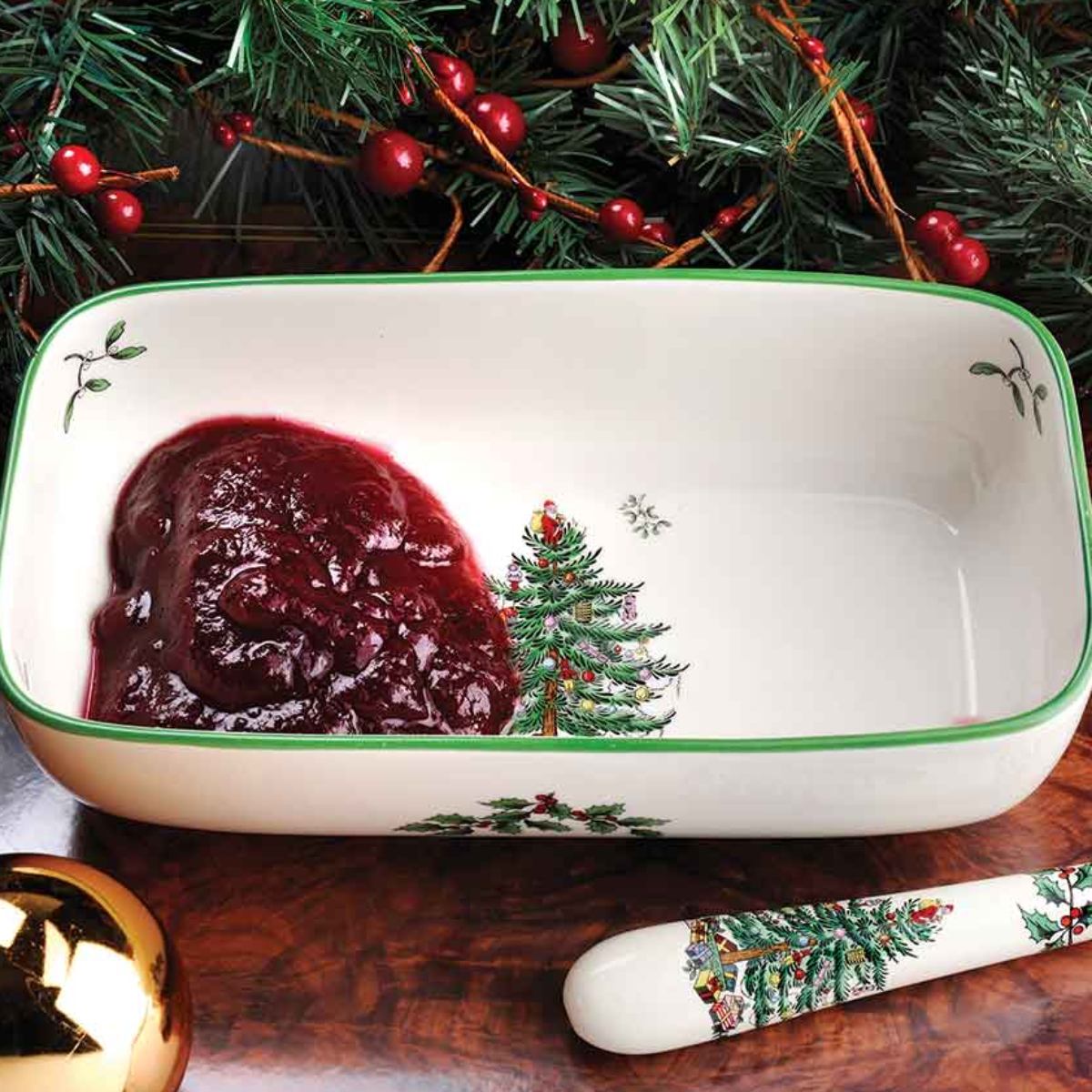 Christmas Tree Server with Slotted Spoon
