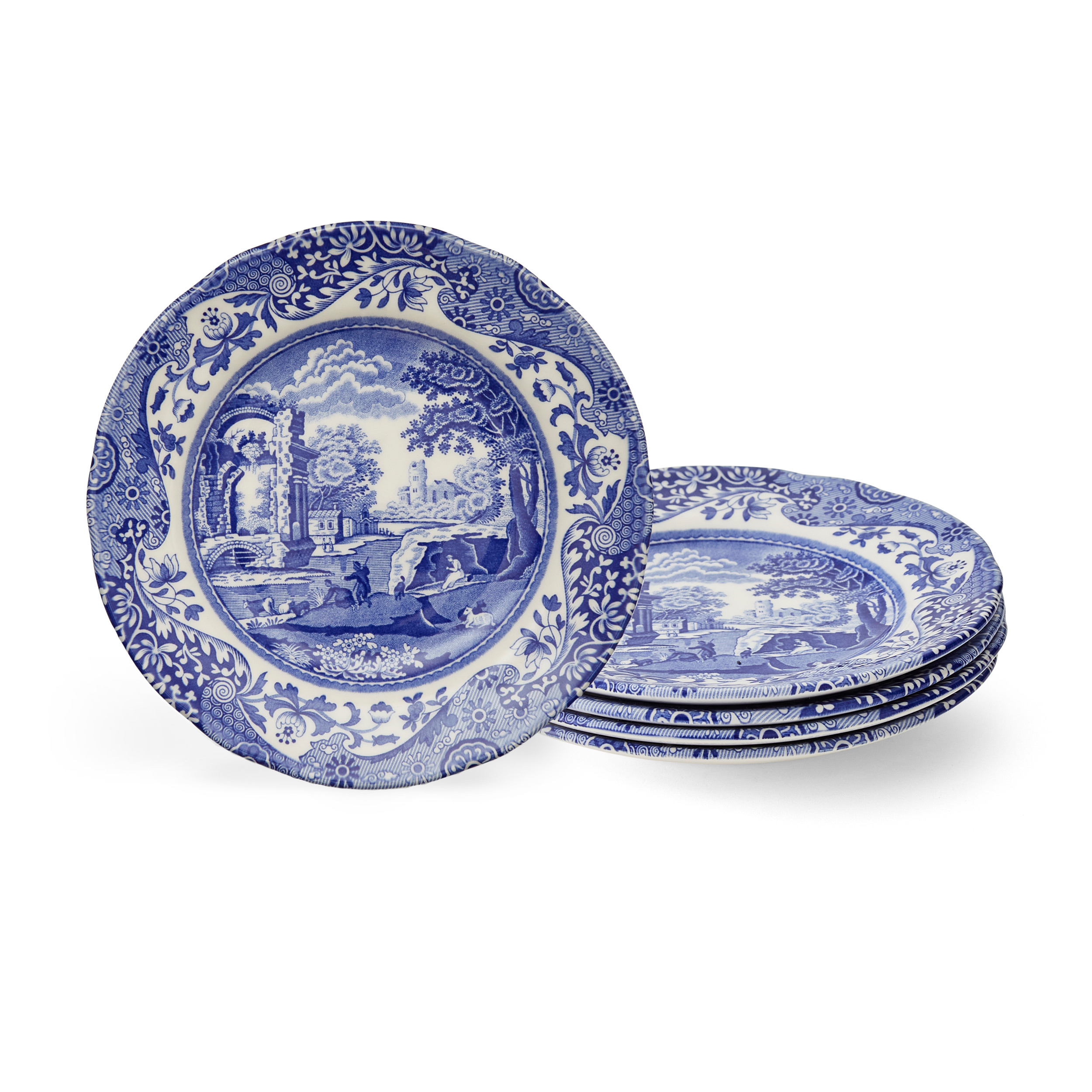 Blue Italian Set of 4 Bread and Butter Plates | Spode