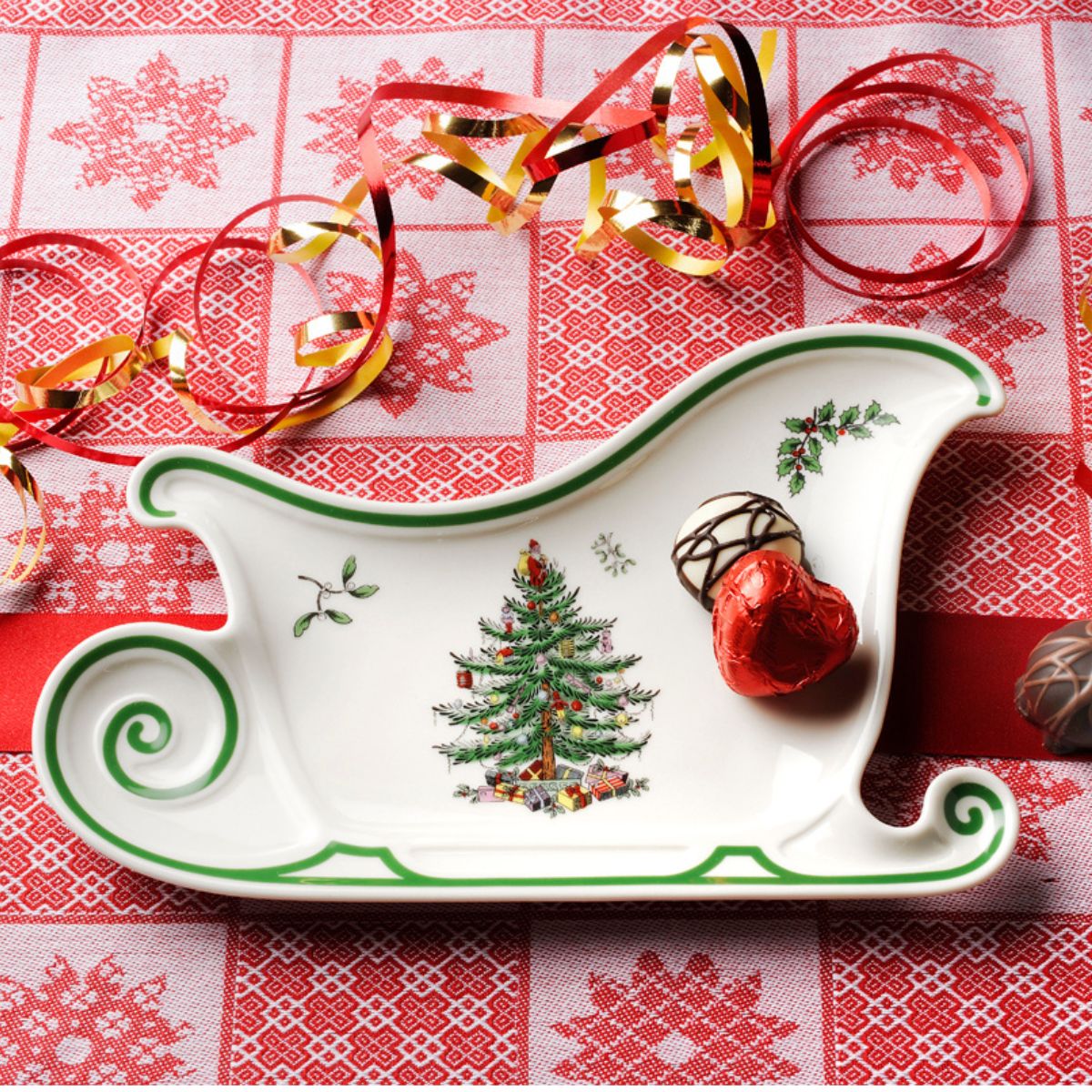 Christmas Tree 9" Sleigh Plate