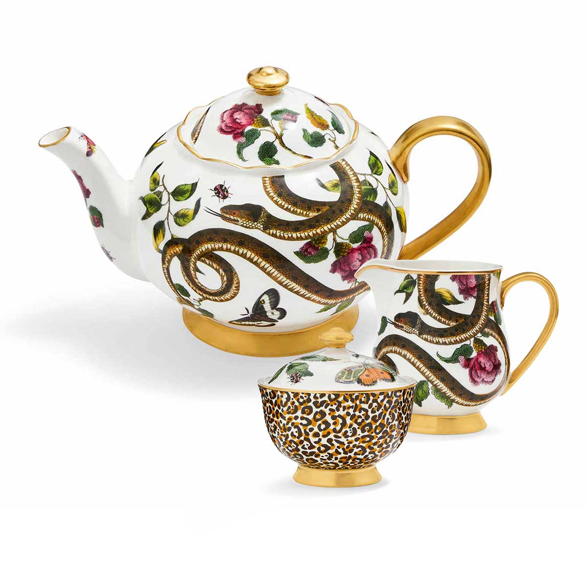 Creatures of Curiosity Teapot, Cream and Sugar Set