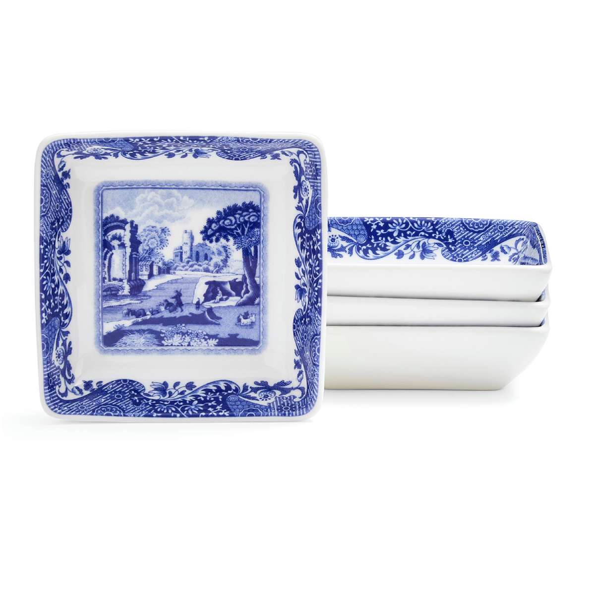 Spode Blue Italian Square Dishes Set of 4