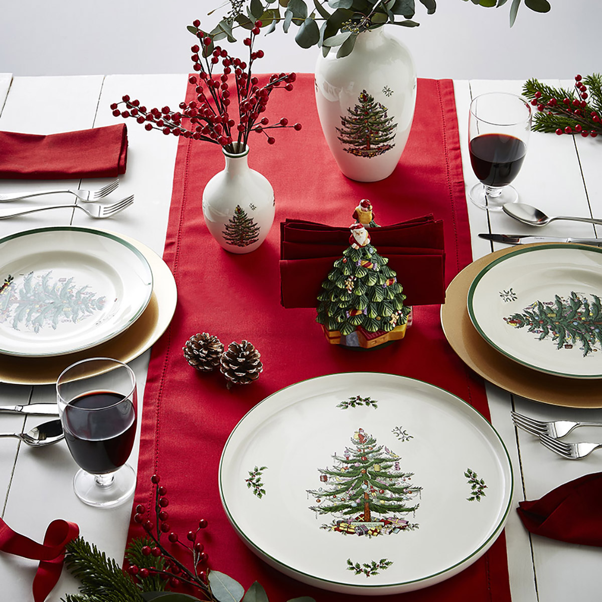 Christmas Tree Tartan 7 Piece Condiment Set